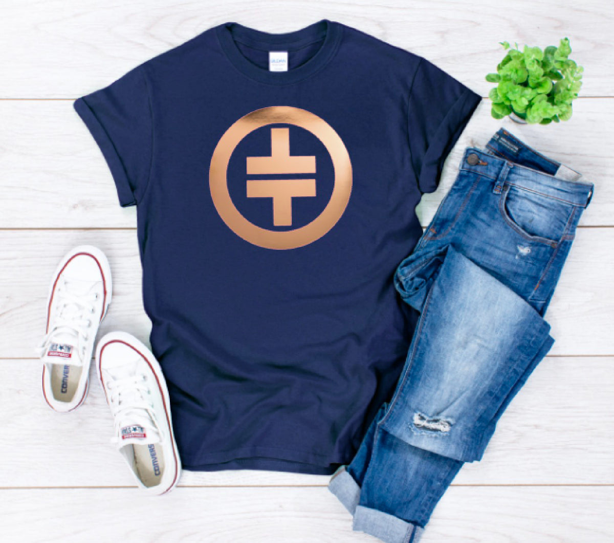 Navy Take That T-shirt With Rose Gold Logo – The Nose Warmer Company
